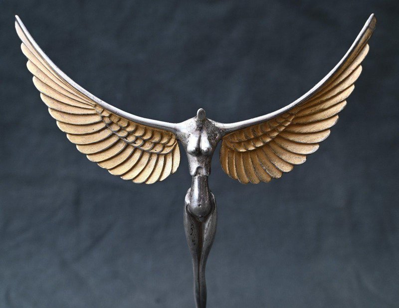 Modernist Statue in Sterling Silver, 1990s for sale at Pamono
