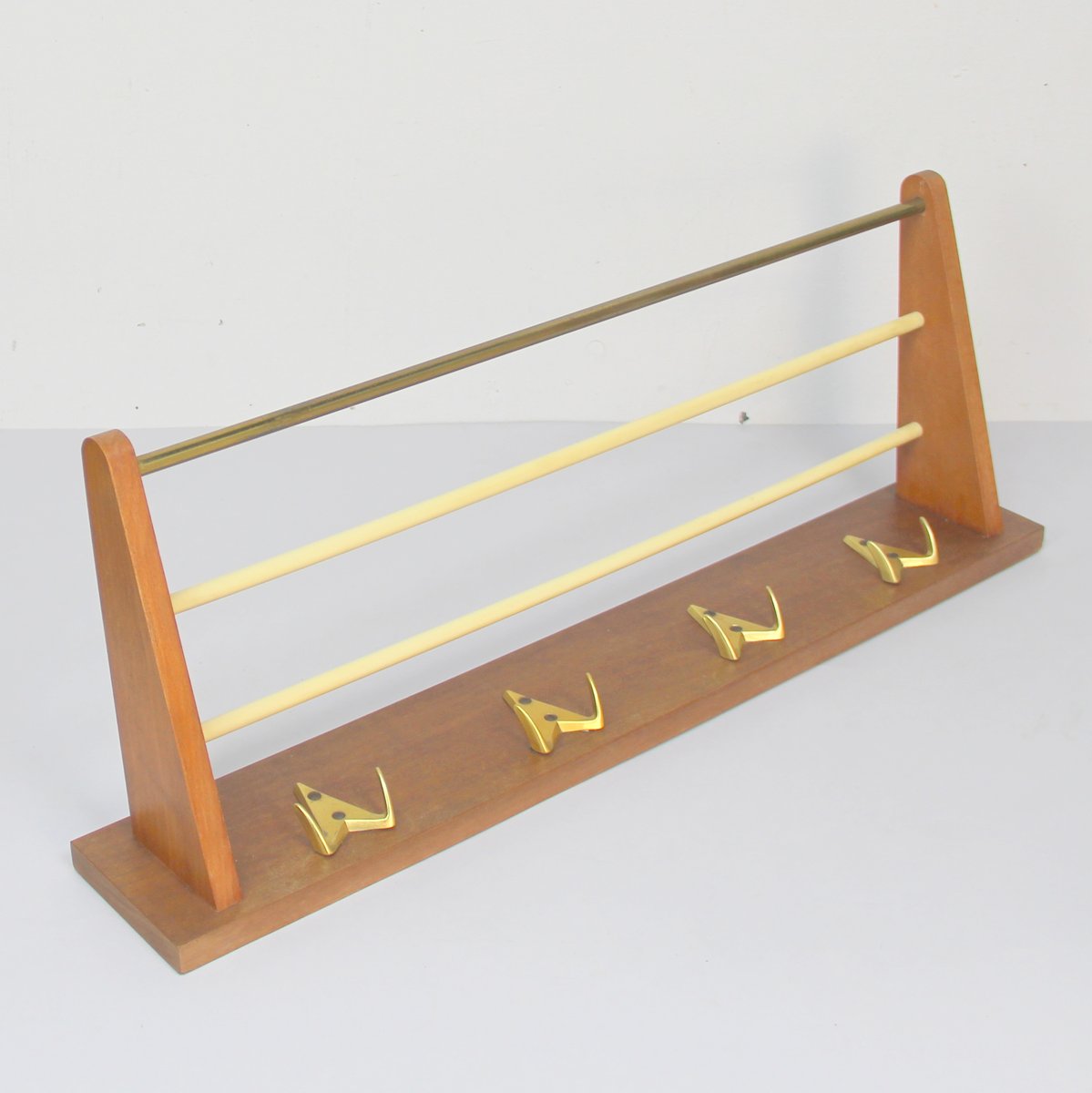 Vintage Coat Rack in Teak Wood, 1950s for sale at Pamono