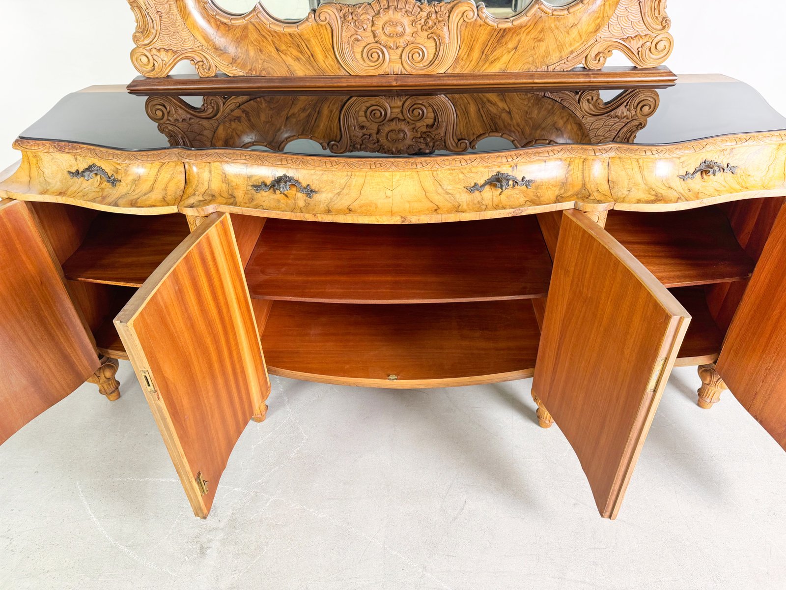Italian Late Baroque Rococo Sideboard in Walnut from La Permanente ...