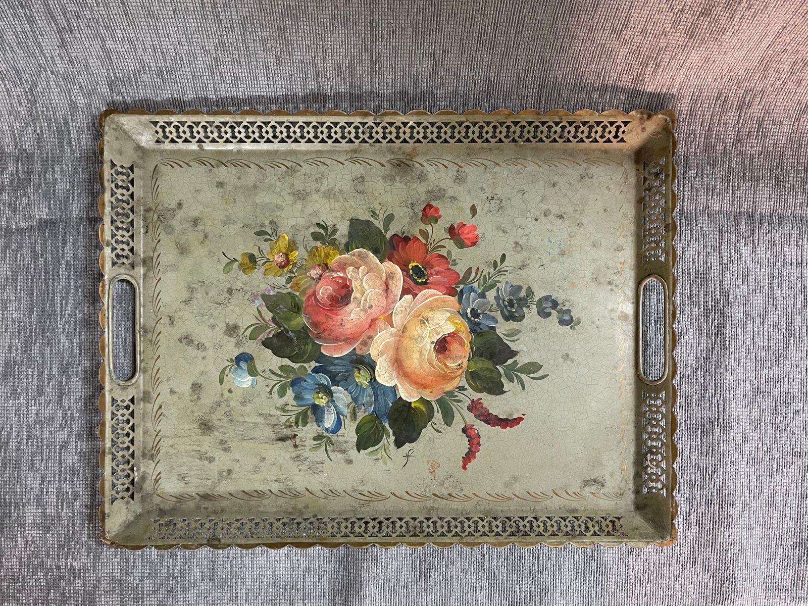 Painted Metal Tray, 1900s for sale at Pamono
