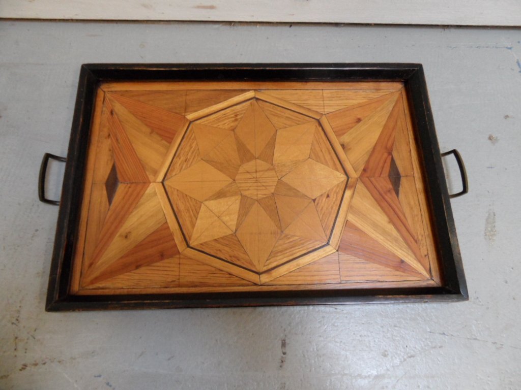 Antique Dutch Tray with Inlay, 1890s for sale at Pamono