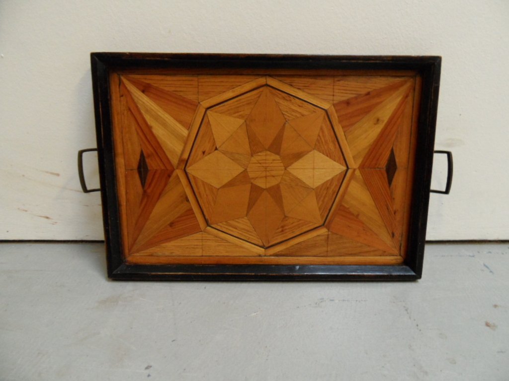 Antique Dutch Tray with Inlay, 1890s for sale at Pamono
