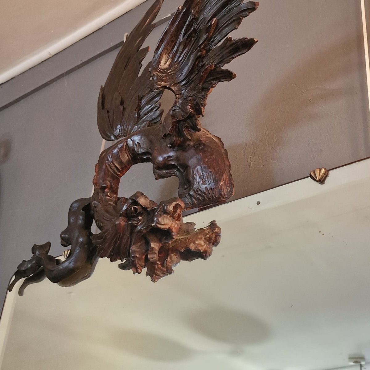 Specchio grande Dragon, metà XIX secolo in vendita su Pamono