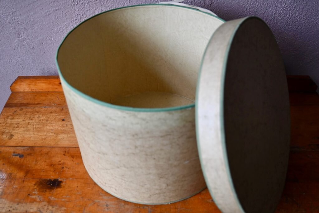 Large French Cardboard Hat Box for sale at Pamono