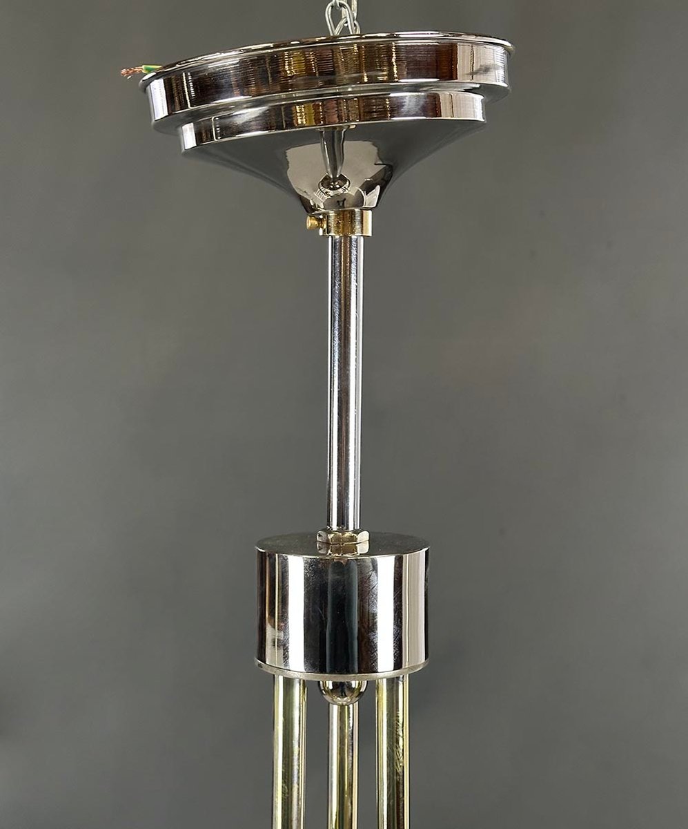 Art Deco Chrome Chandelier, 1930s for sale at Pamono