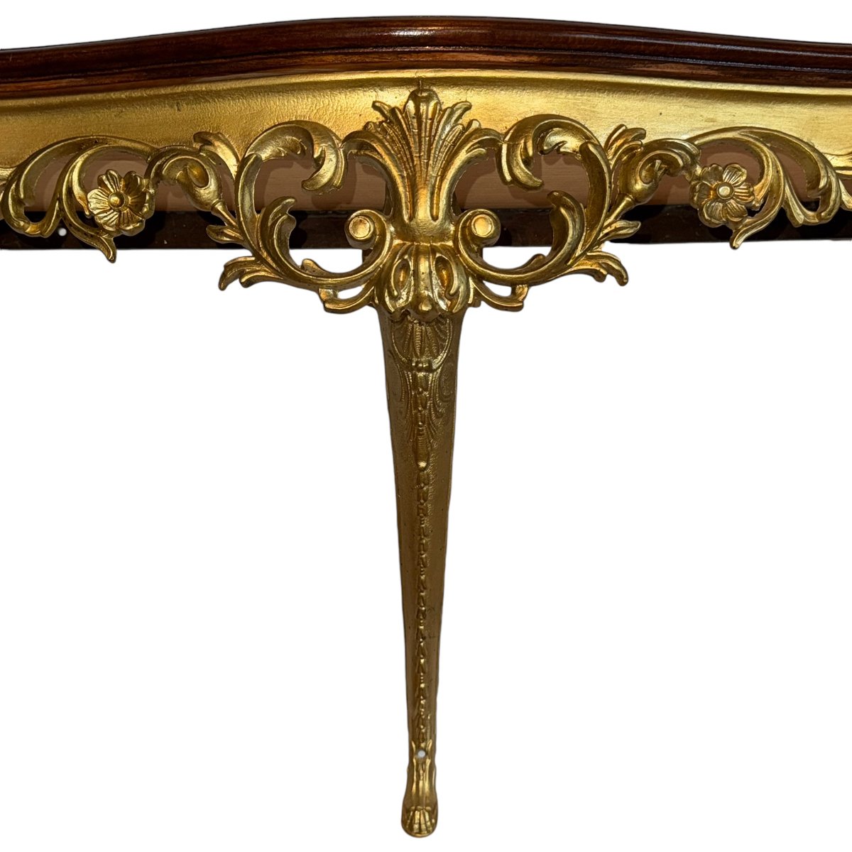 Venetian Rococo Style Brass Wall Console Table, 1970s for sale at Pamono