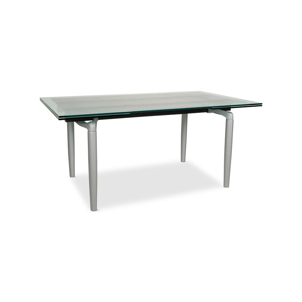 8170 Glass Silver Extendable Dining Table from Rolf Benz for sale at Pamono