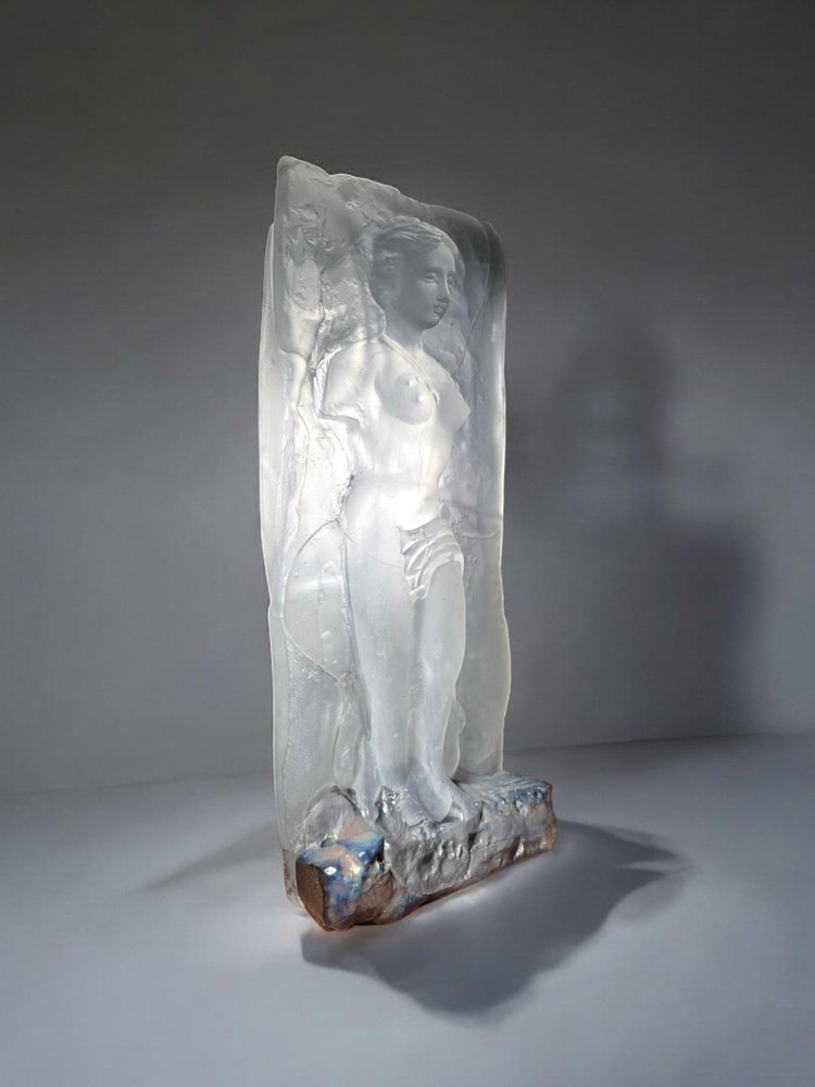 Important Signed Glass Sculpture by Jean Claude Novaro for sale at Pamono