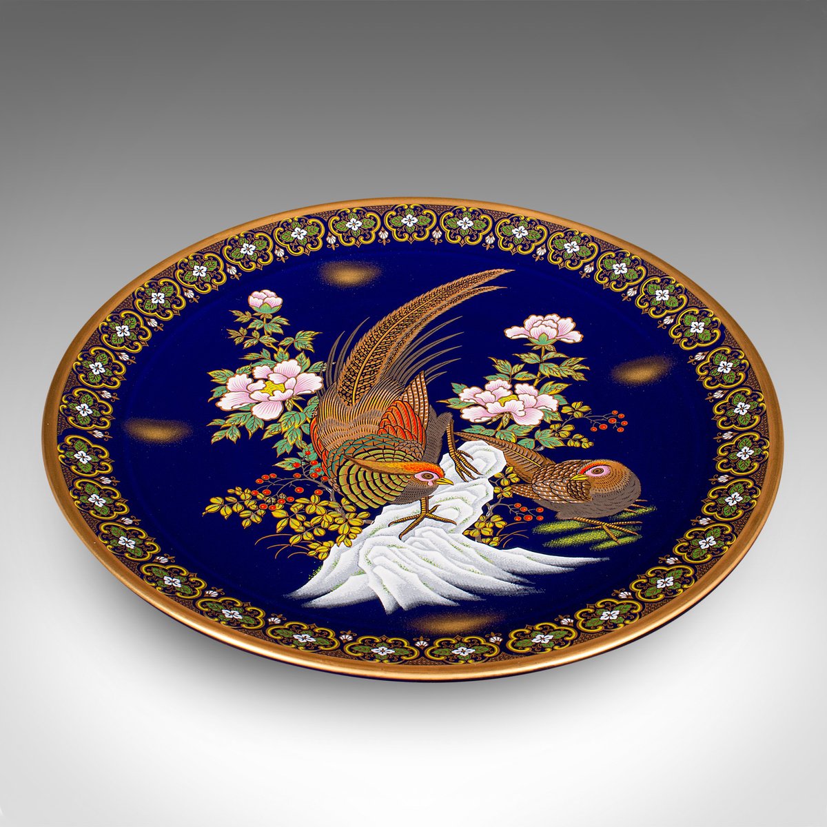 Large Chinese Pheasant Display Plate in Lacquered Ceramic, 1980s for ...