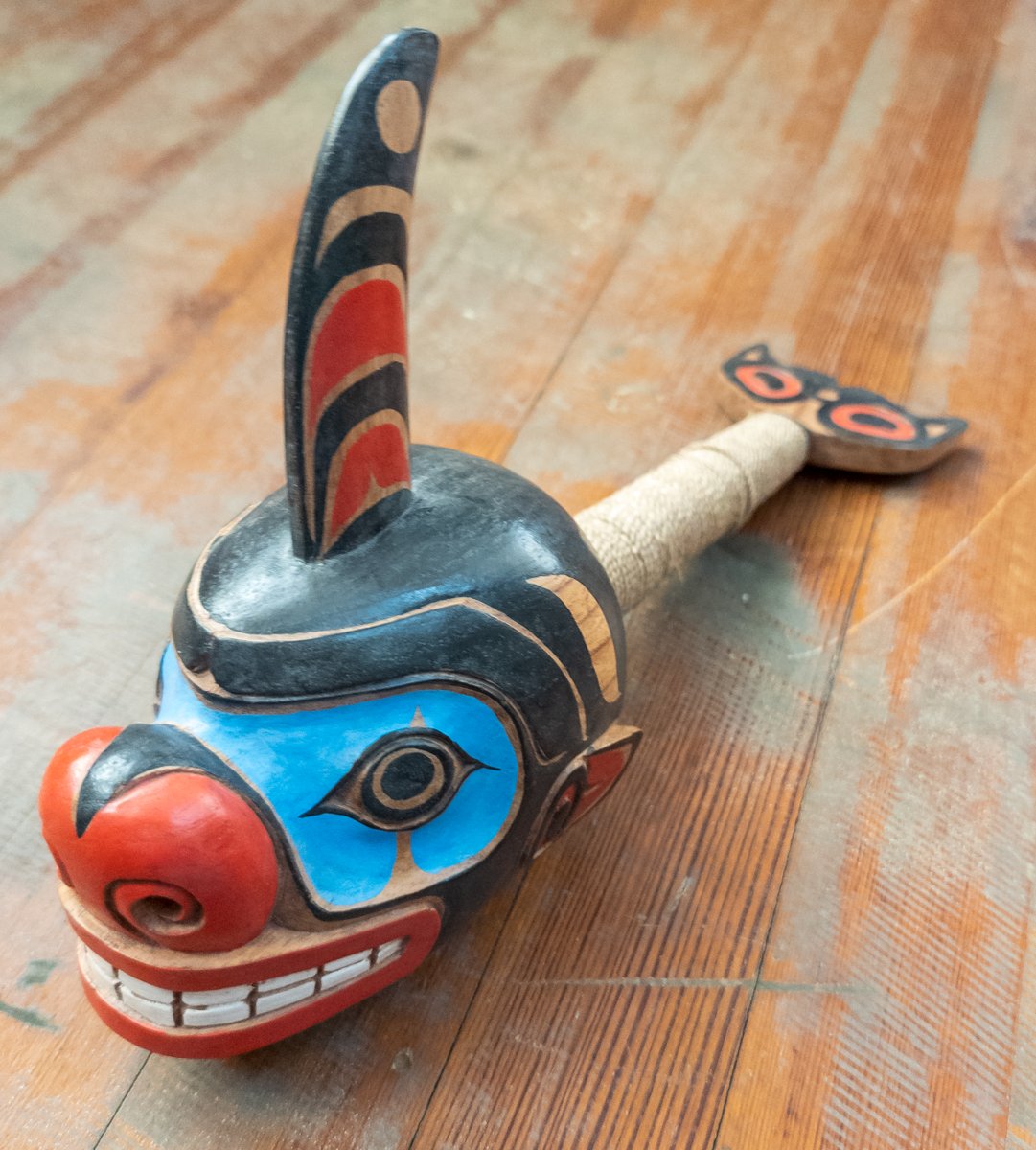 Northwest Coast Native American Indian Carved Wood Rattle for sale at ...