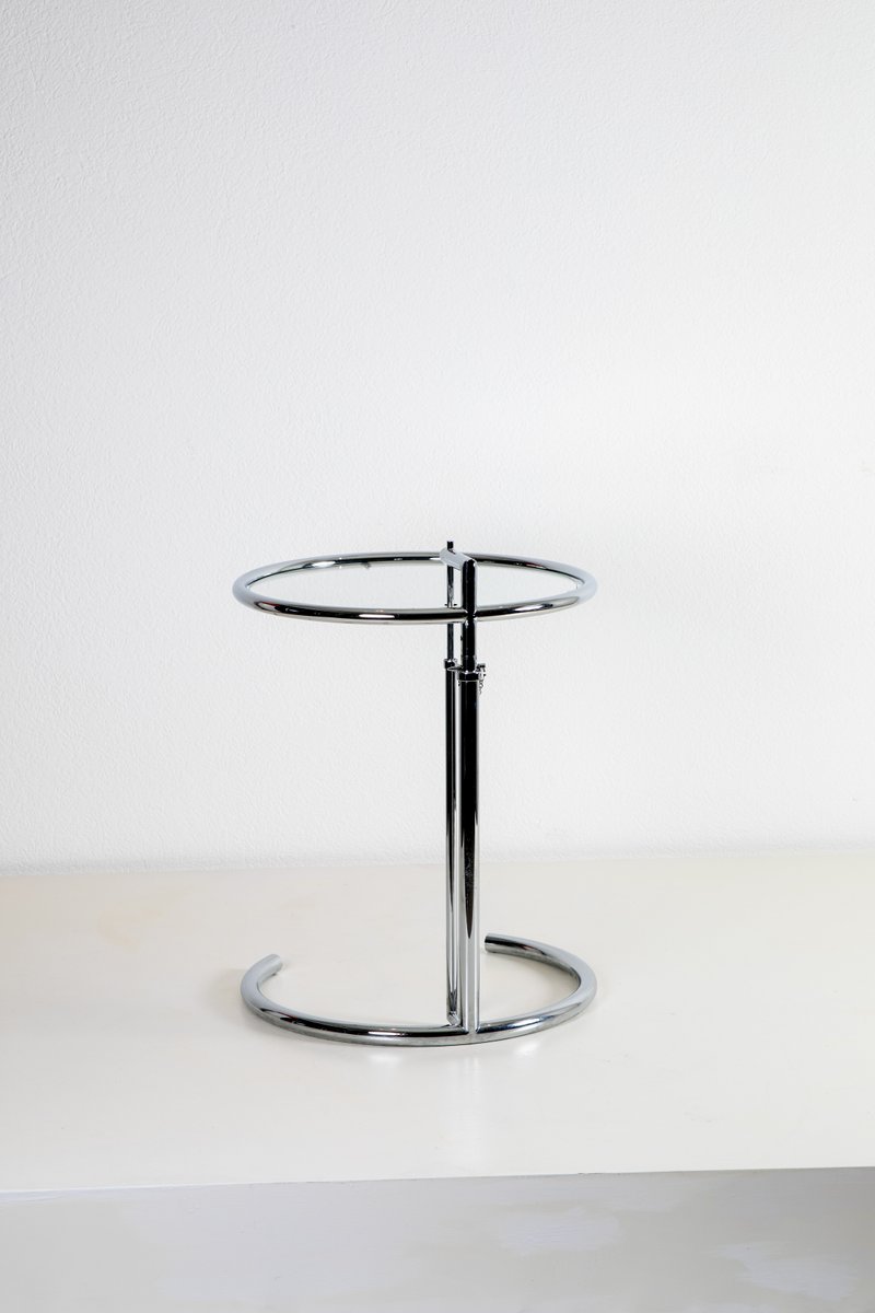 Side Glass Aluminium Table for sale at Pamono
