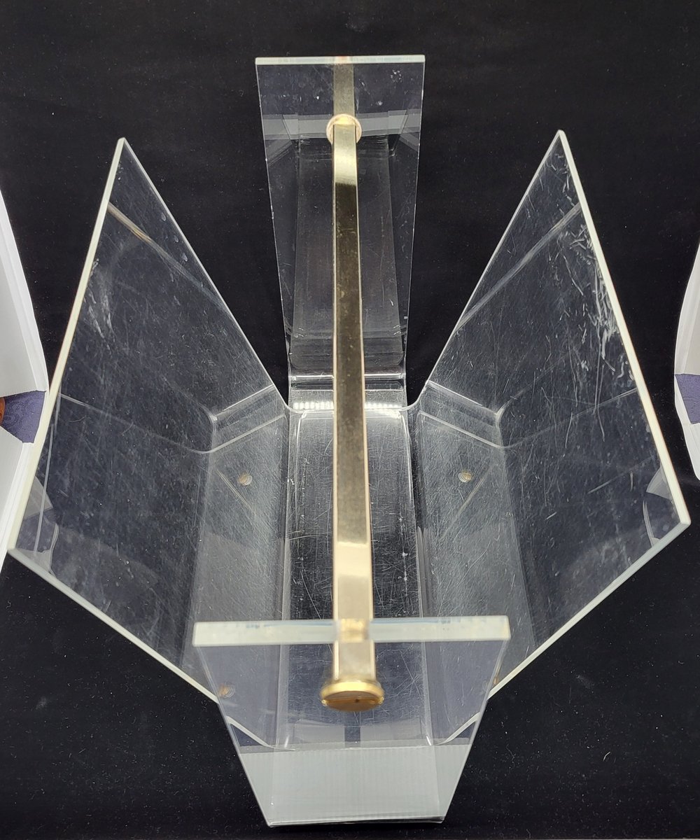 Vintage Magazine Holder in Transparent Acrylic Glass by David Lange ...