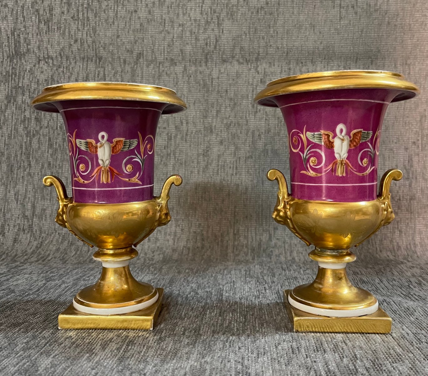 Paris Empire Porcelain Vases, Early 19th Century, Set of 2 for sale at ...