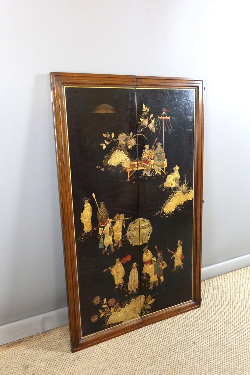 Lacquer Panels, 1890s, Set of 2 for sale at Pamono