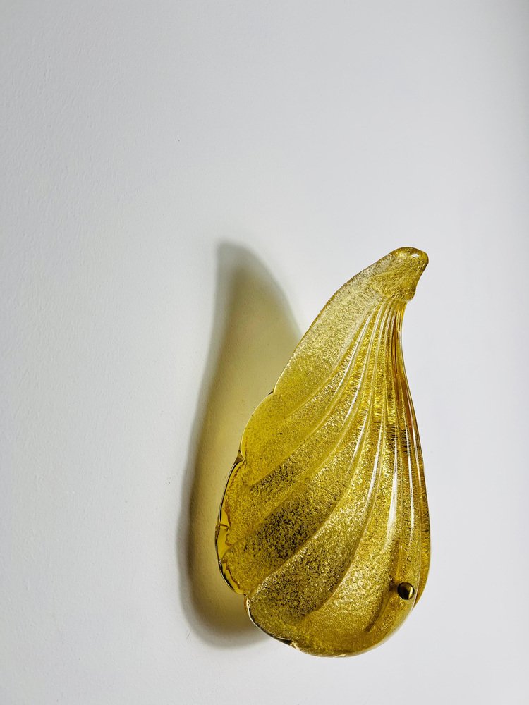 Mid-Century Modern Shell Shaped Glass Wall Lamp, 1960s, Set of 2 for ...