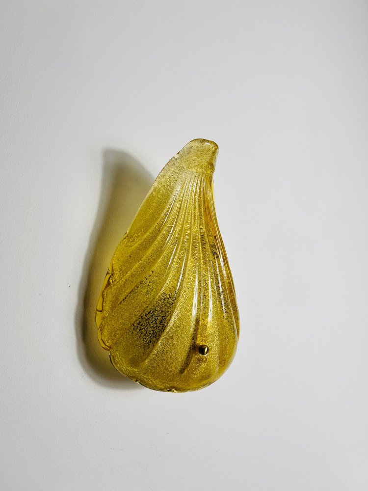 Mid-Century Modern Shell Shaped Glass Wall Lamp, 1960s, Set of 2 for ...