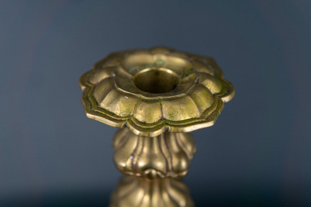 Large Brass Candlesticks, Set of 4 for sale at Pamono