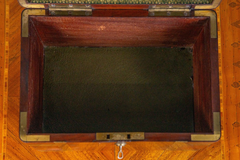 Antique Casket Box in Brass and Mahogany for sale at Pamono