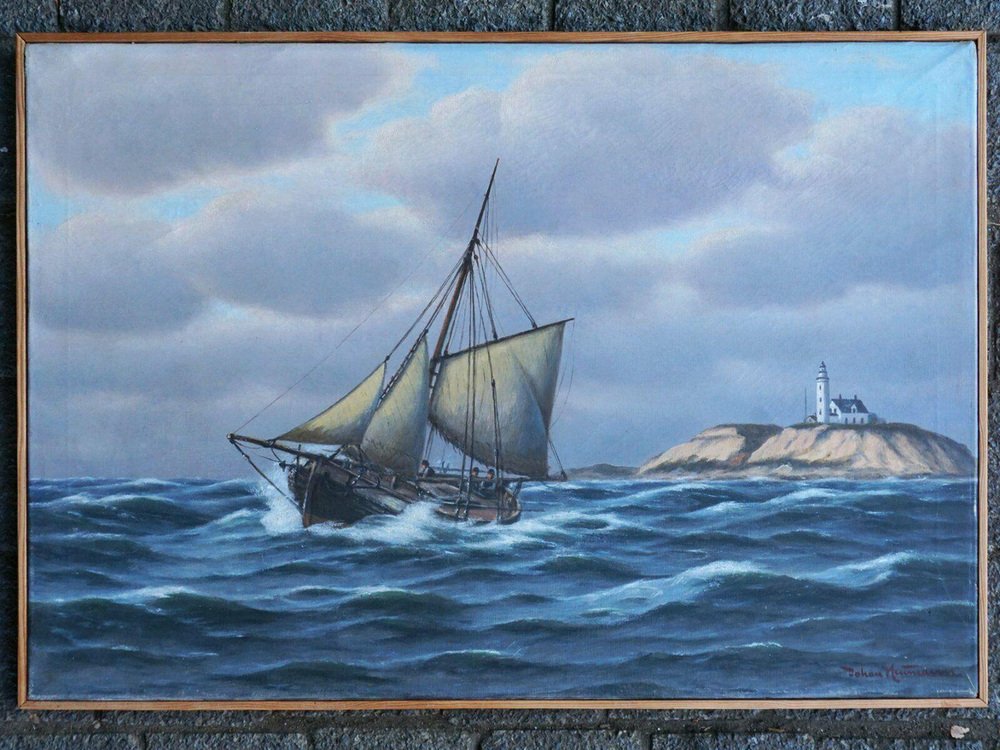 J. Neumann, Marine Ship, Oil Painting for sale at Pamono