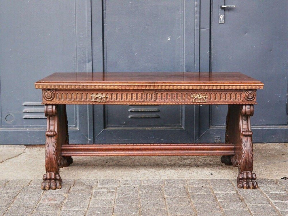 Neo-Renaissance Style Oak Desk for sale at Pamono