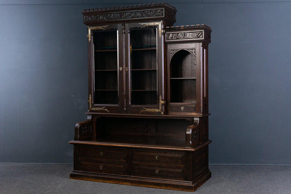 Antique Gothic Display Cabinet for sale at Pamono