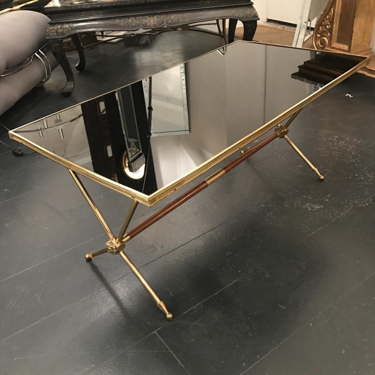 Vintage Brass Coffee Table by Raphael Raffel for sale at Pamono