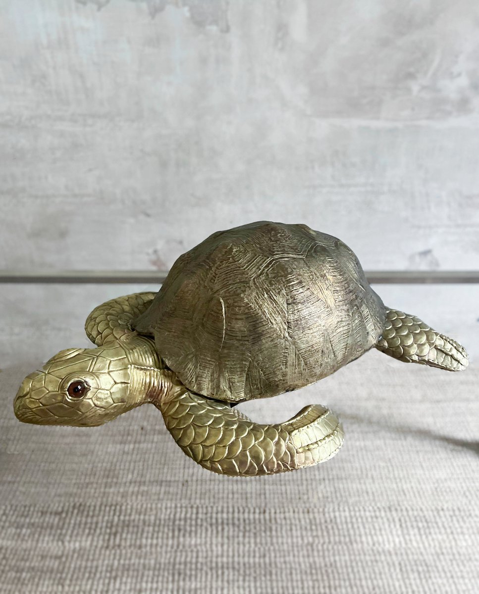 Large Brass Turtle, 1970s for sale at Pamono