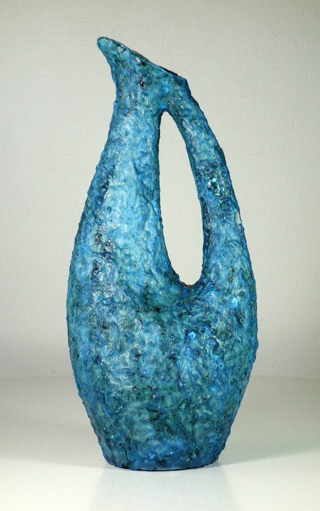 Mid-Century Italian Blue Ceramic Vase by Matteo di Lieto for Vietri ...