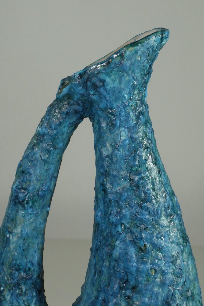 Mid-Century Italian Blue Ceramic Vase by Matteo di Lieto for Vietri ...