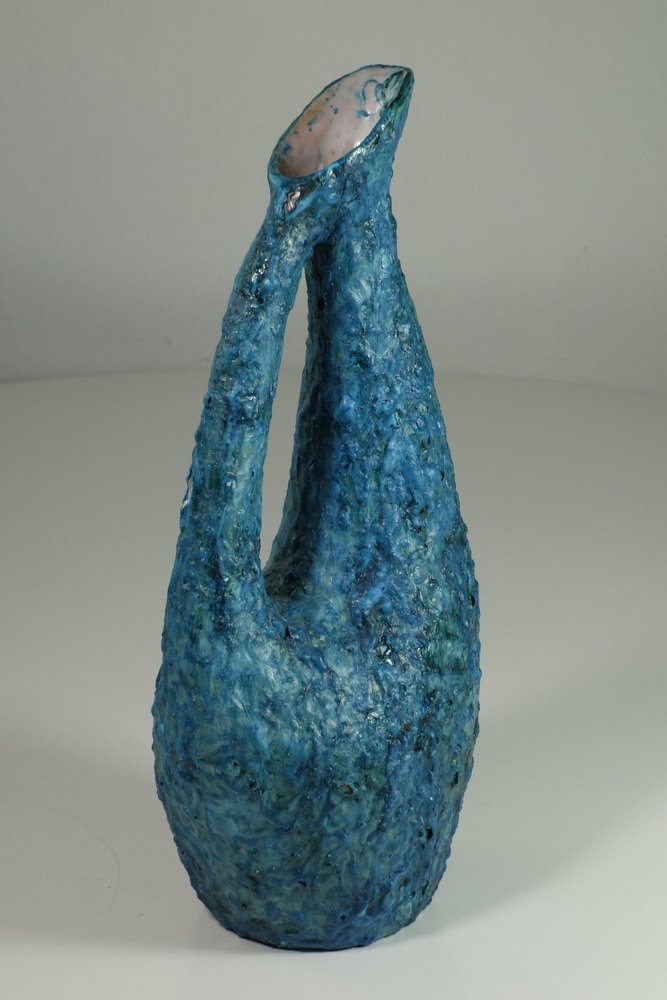 Mid-Century Italian Blue Ceramic Vase by Matteo di Lieto for Vietri ...