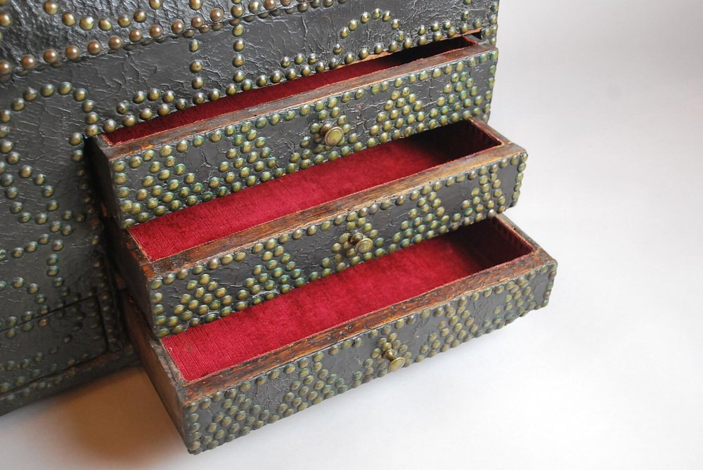 Studded Leather-Wrapped Dome Chest, 18th Century for sale at Pamono
