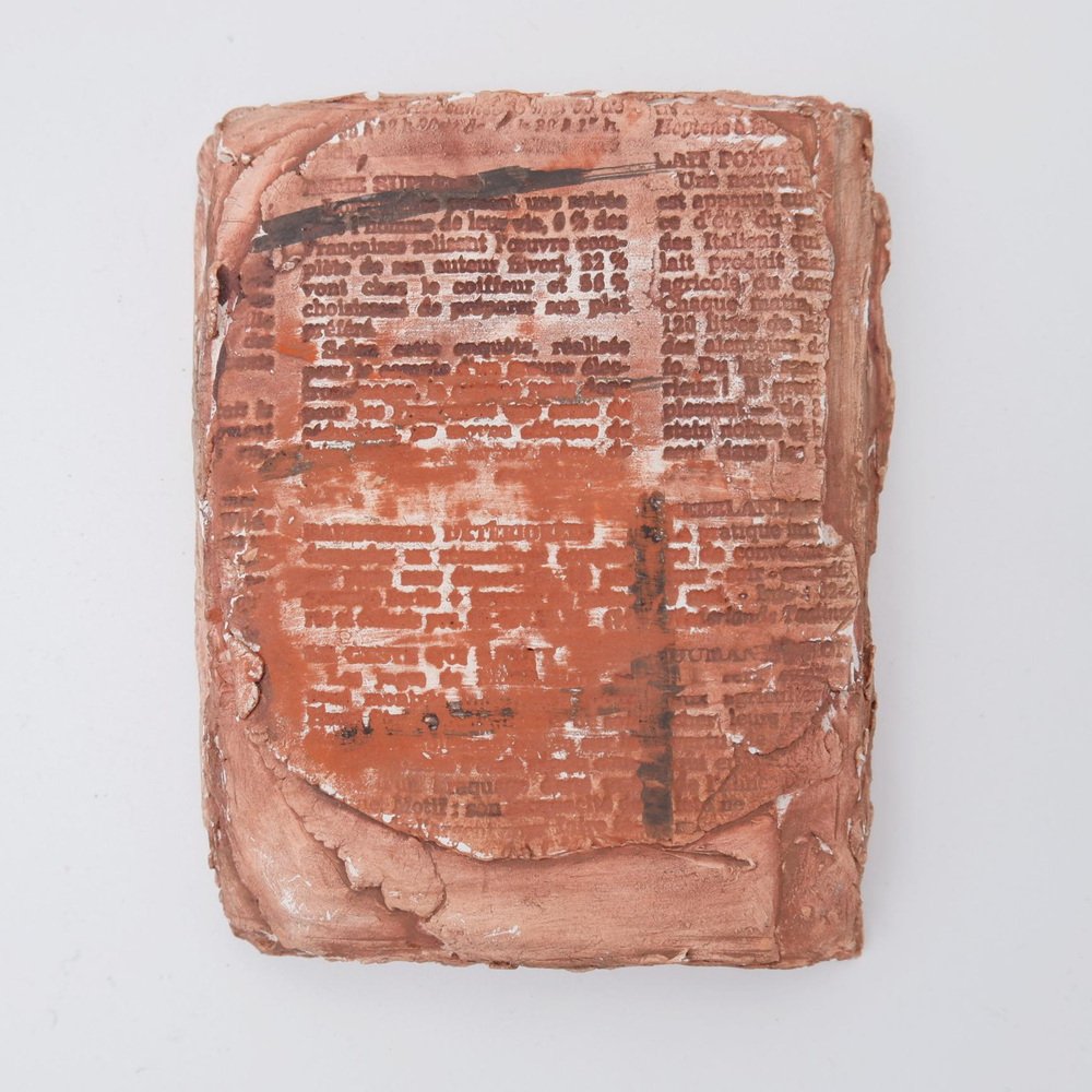 Terracotta Books by N. Lebrun for Fond d'Atelier, Belgium, 1980s, Set ...