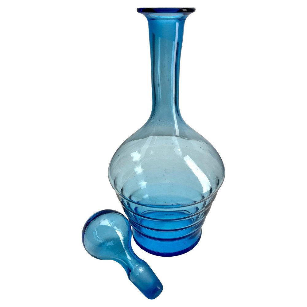 Large Cobalt Blue Decanter from Boom, Belgium, 1930s for sale at Pamono