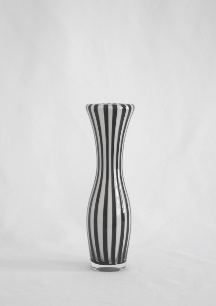 Black and White Zebra Vase by Leonardo Talarico, 1970s for sale at Pamono