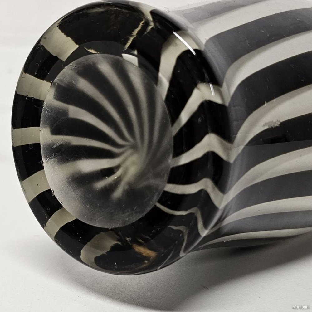 Black and White Zebra Vase by Leonardo Talarico, 1970s for sale at Pamono