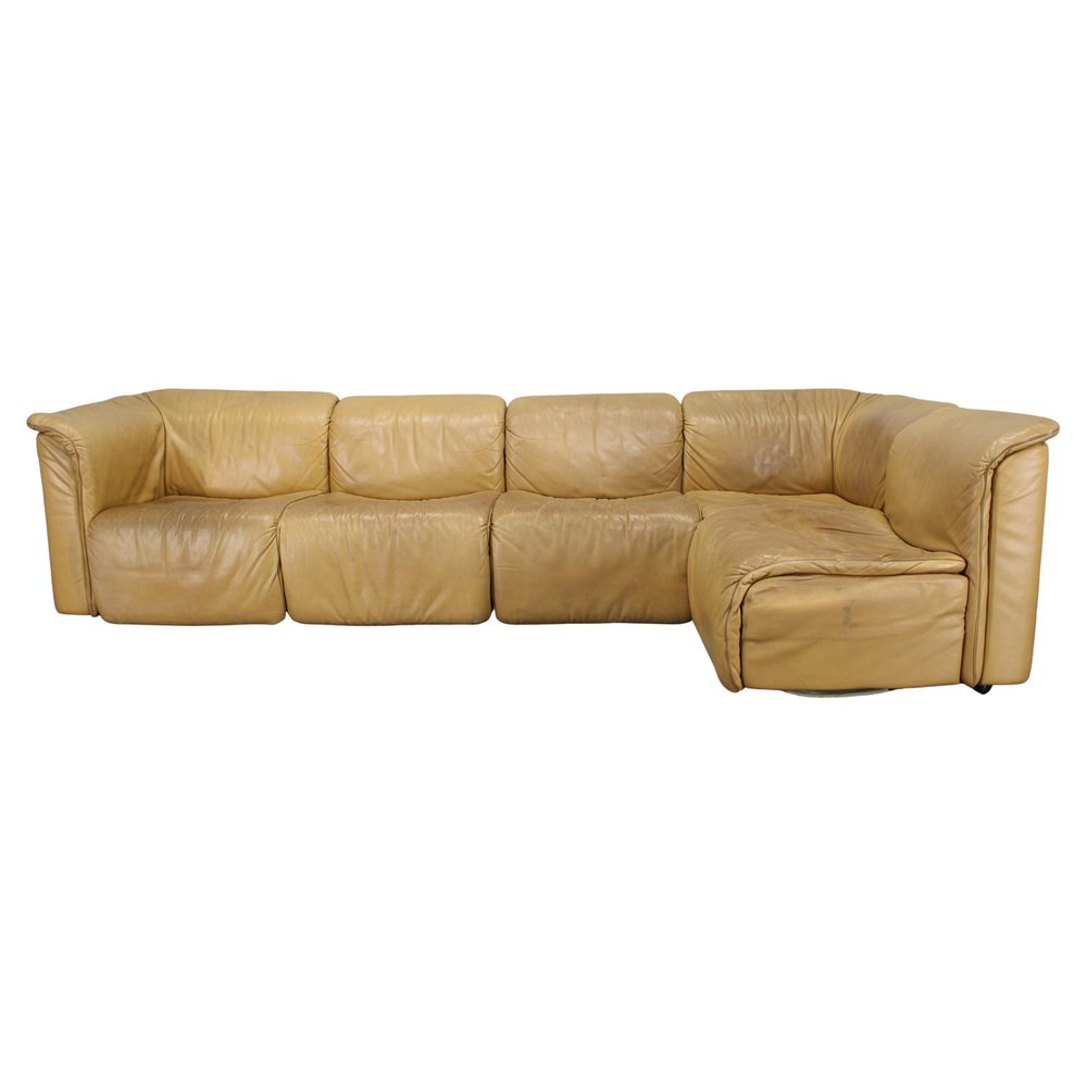 Vintage Austrian Leather Modular Sofa from Wittmann Hochbaret, 1970s ...