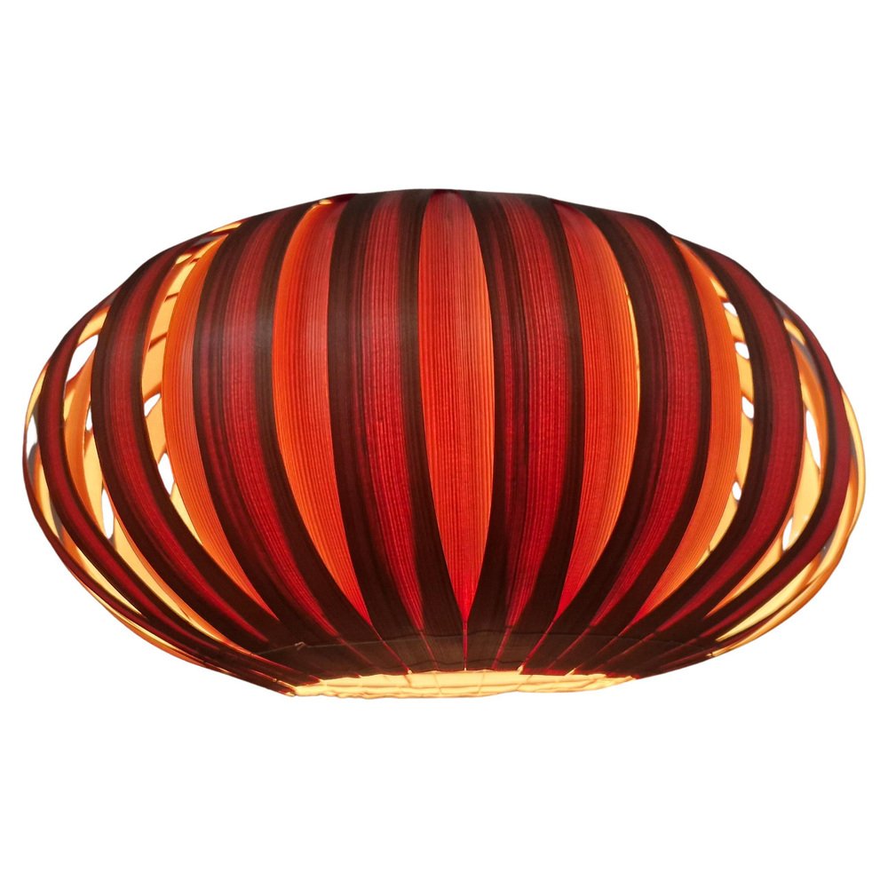 Large Midcentury Modern Veneer Pendant, 1968 for sale at Pamono