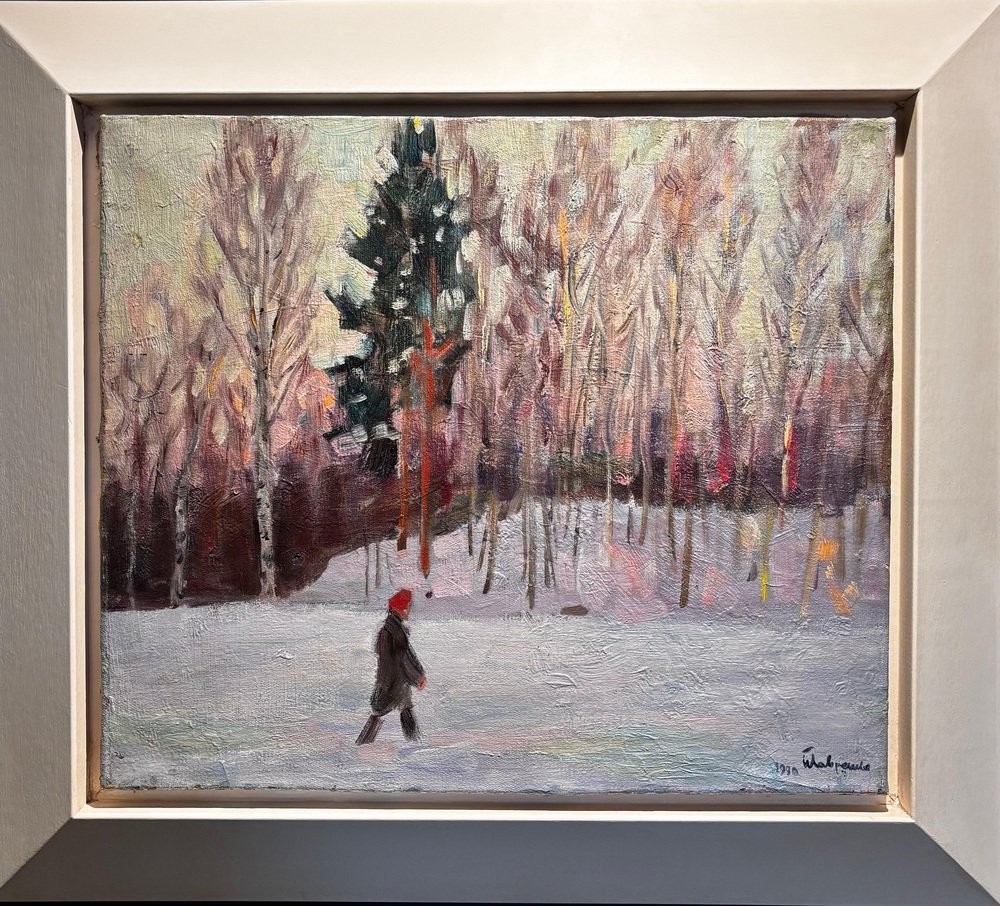 Boris Lavrenko, Winter Sunset, Oil on Canvas, 1990s for sale at Pamono