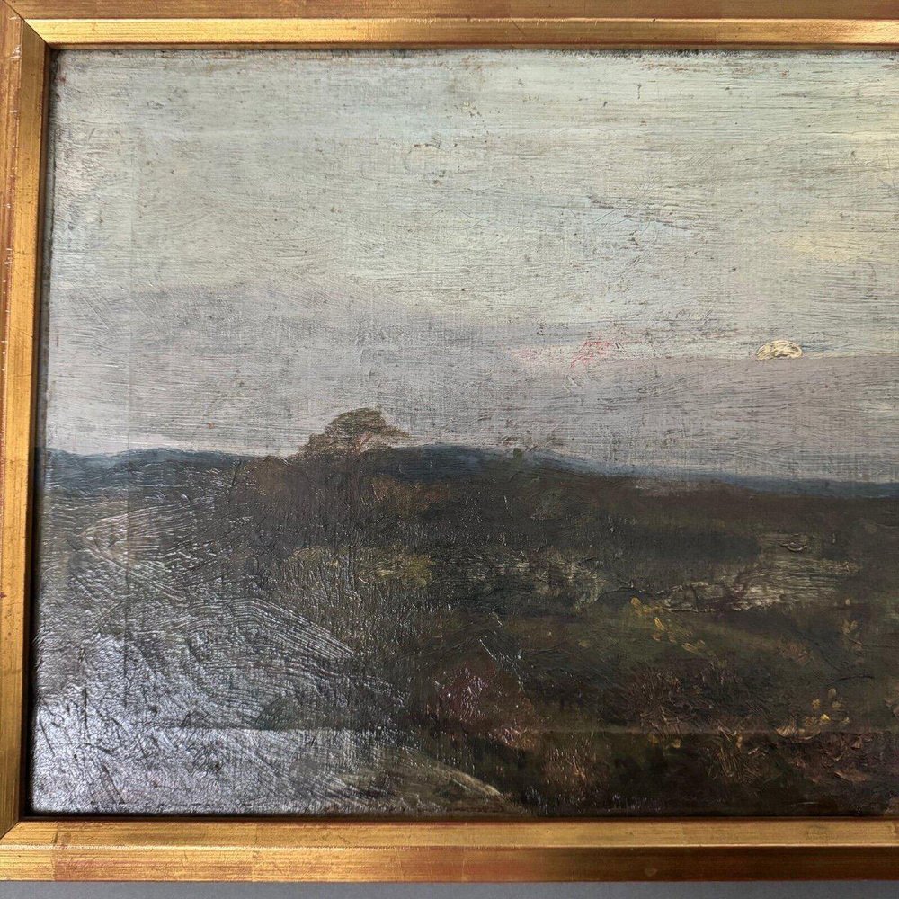 Joseph Caron, Hilly Landscape with a Tree, Oil on Canvas for sale at Pamono