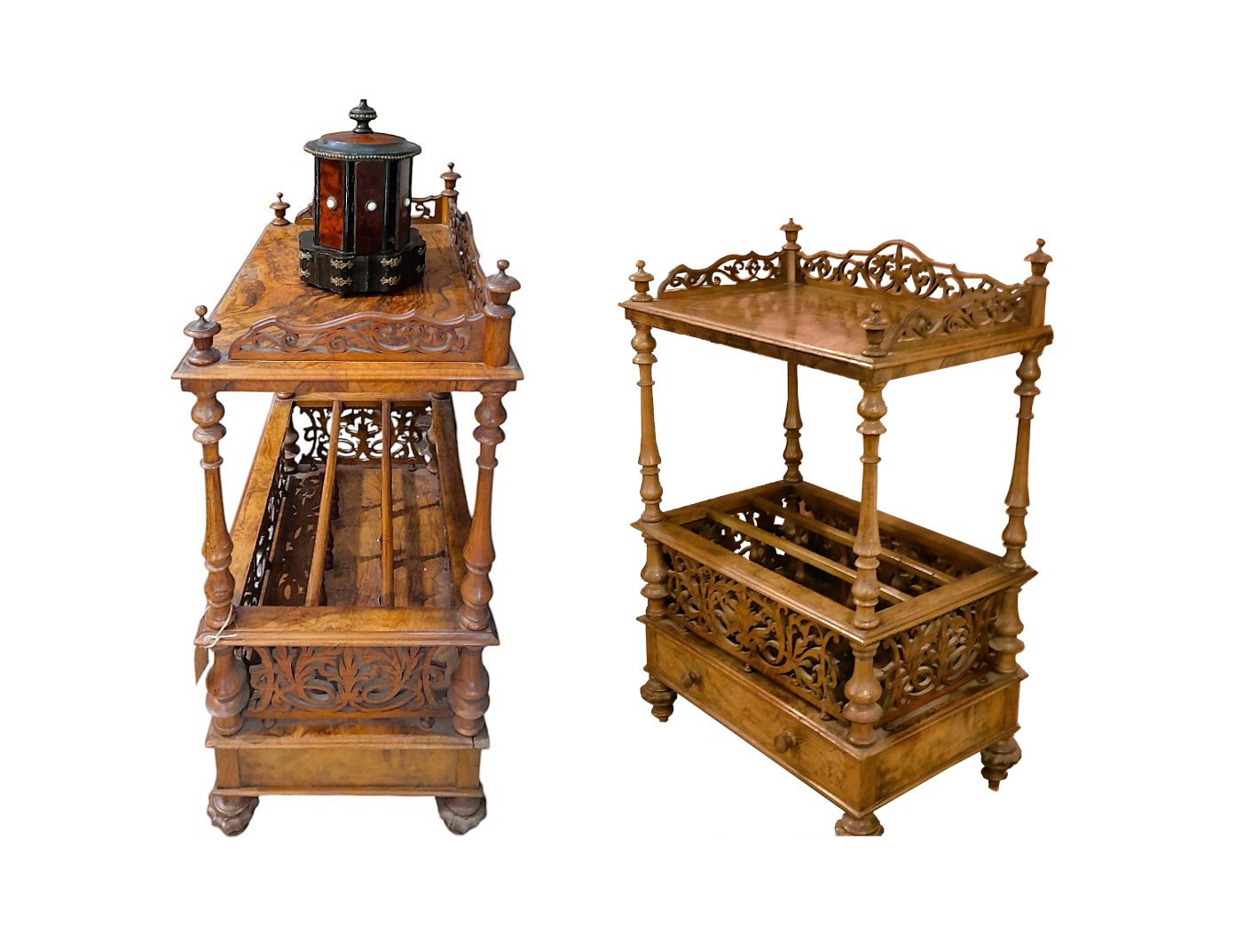 Bolognese Etagère in Olive Tree and Briar, 19th Century for sale at Pamono