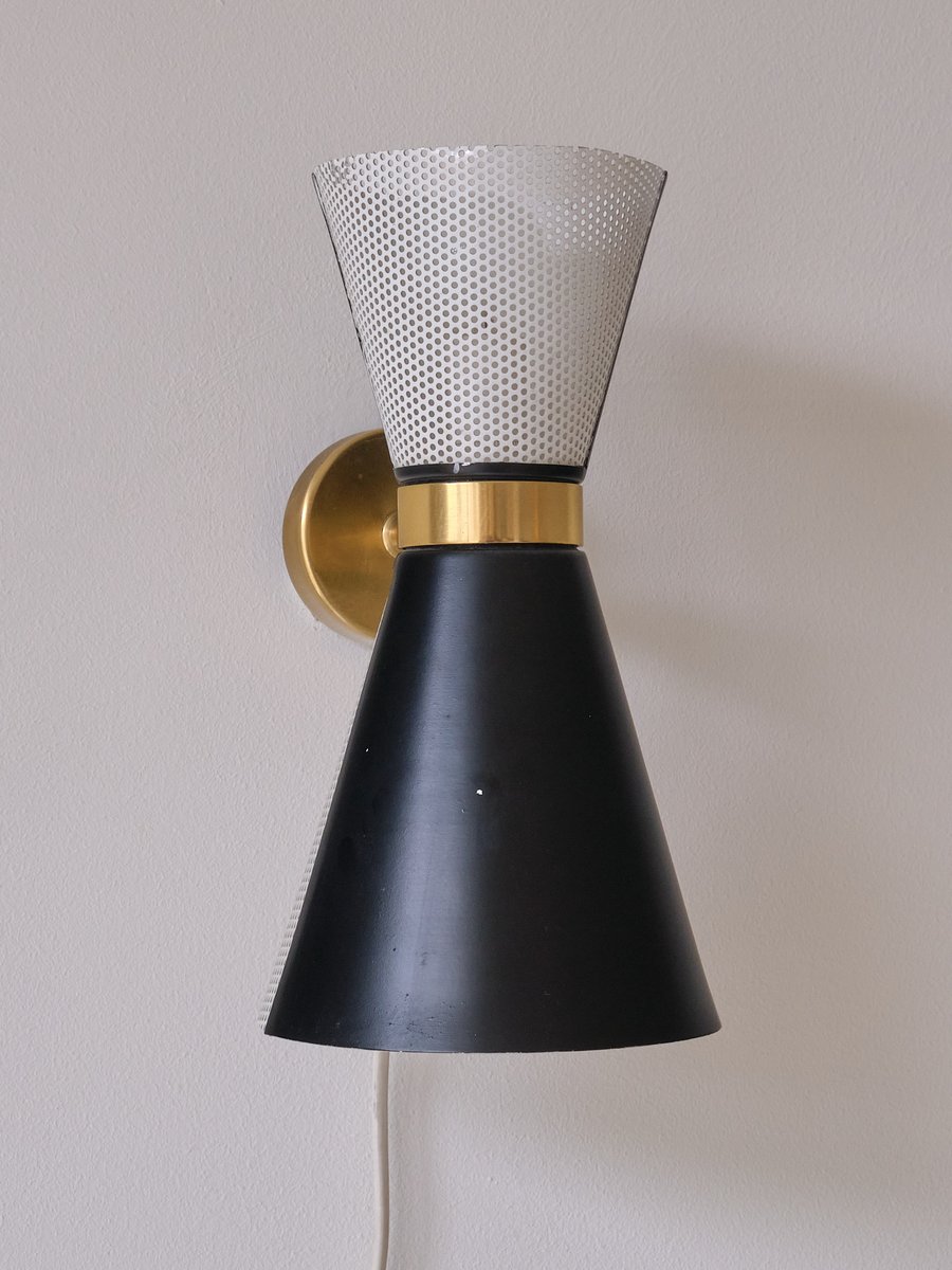 Black and White Wall Lamps with Rotating Shades from Falkenbergs ...