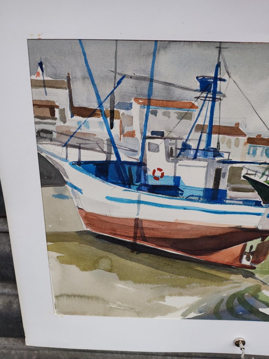 Michel Roubille, Ile d'Yeu, 1981, Watercolor for sale at Pamono