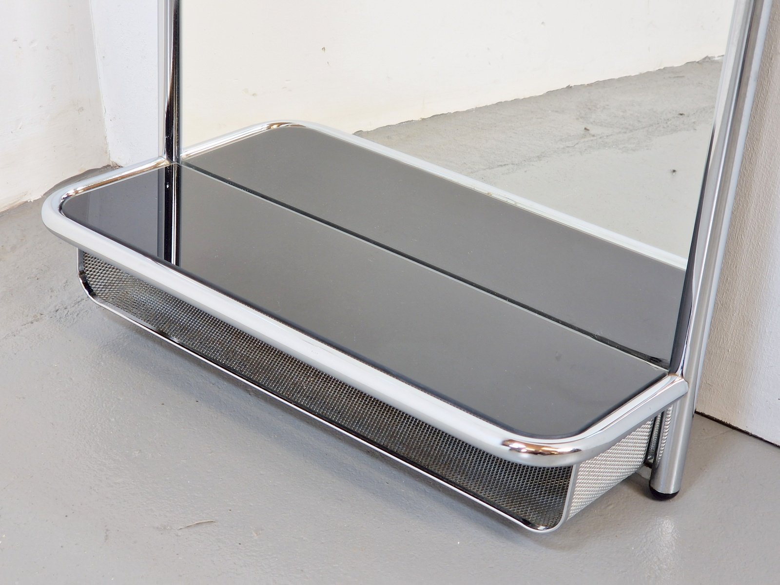 Vintage Bauhaus Arch Mirror with Shelf from Ikea, 1950s for sale at Pamono