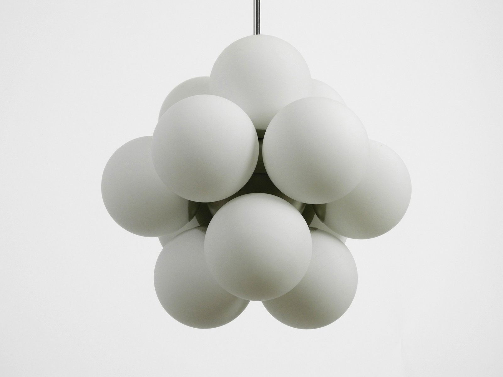Space Age Atomic Metal Ceiling Lamp with 12 Glass Spheres in Light Gray ...