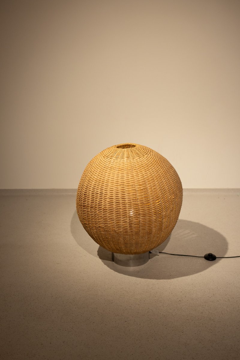 Straw Shade Floor Lamp from Gian, 1970s for sale at Pamono