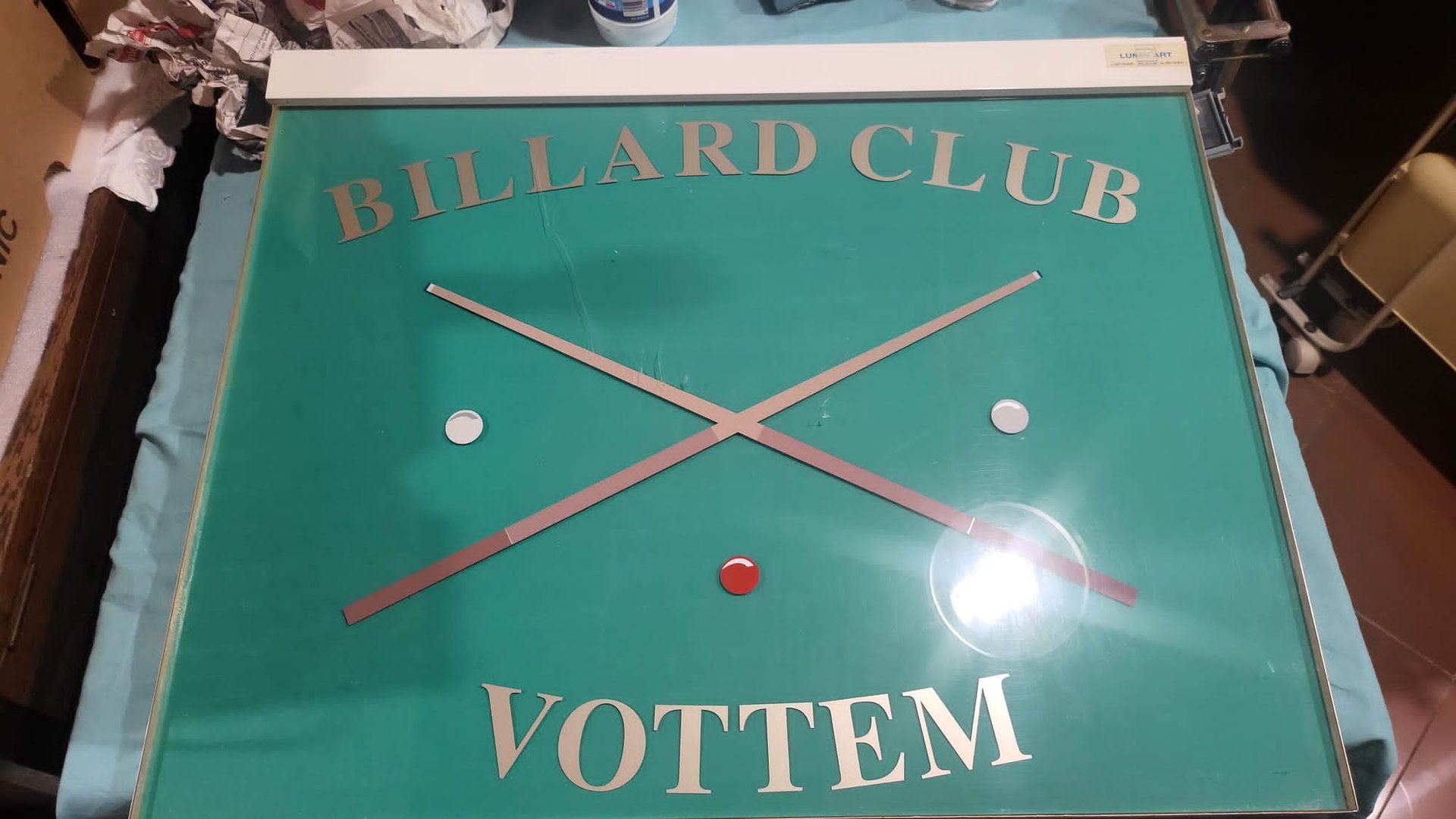 Illuminated Billard Club Signs, Set of 2 for sale at Pamono