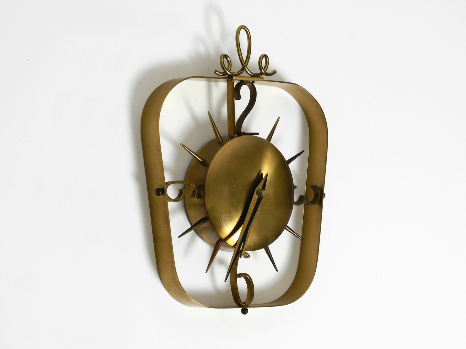 Mid-Century Modern Kienzle Brass Wall Clock with Original Battery Drive ...