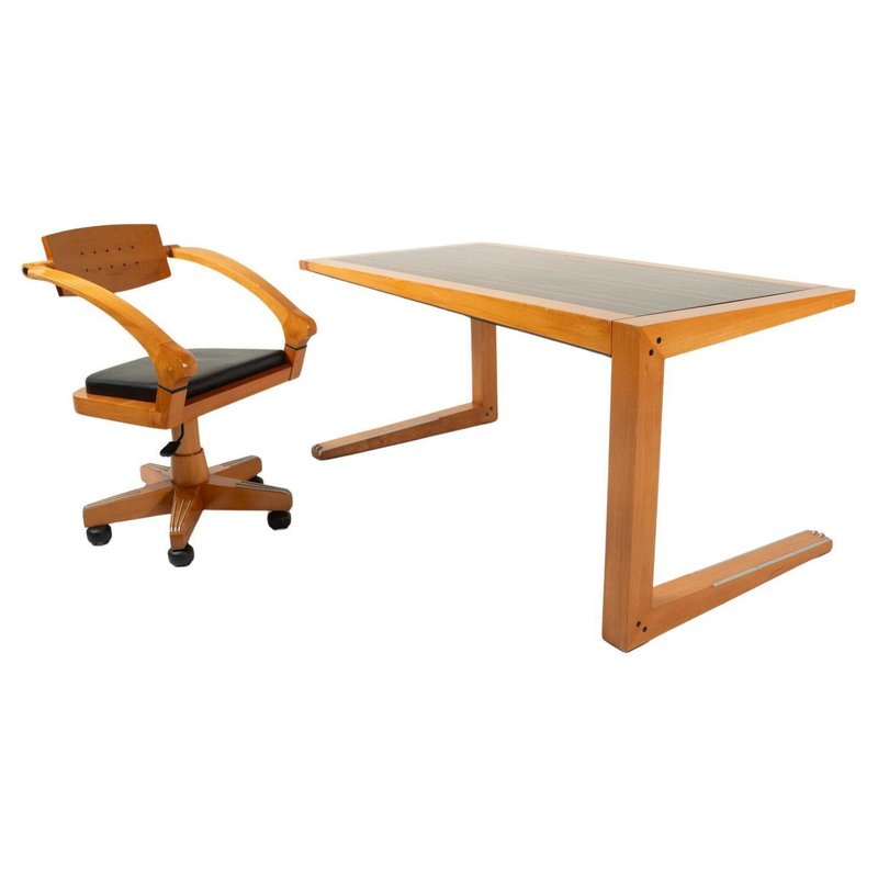 Mid-Century Desk and Matching Chair attributed to Massimo Scolari for ...