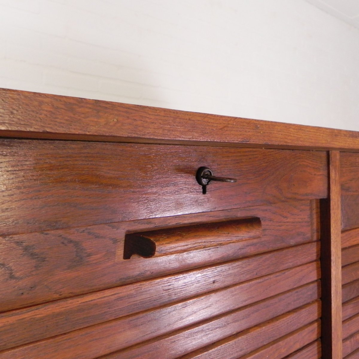 Oak Roller Shutter Cabinet, 1930s for sale at Pamono