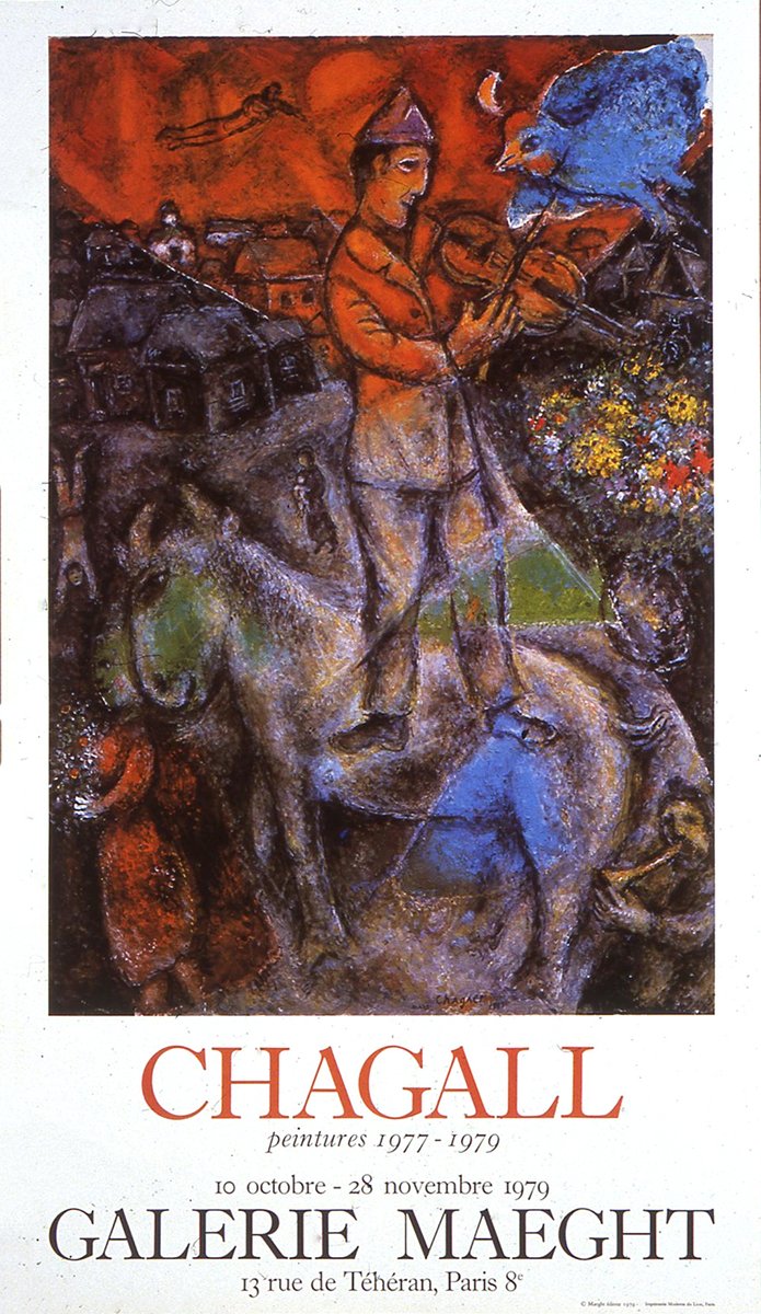 Marc Chagall, Violin Player, 1979, Screen Print for sale at Pamono